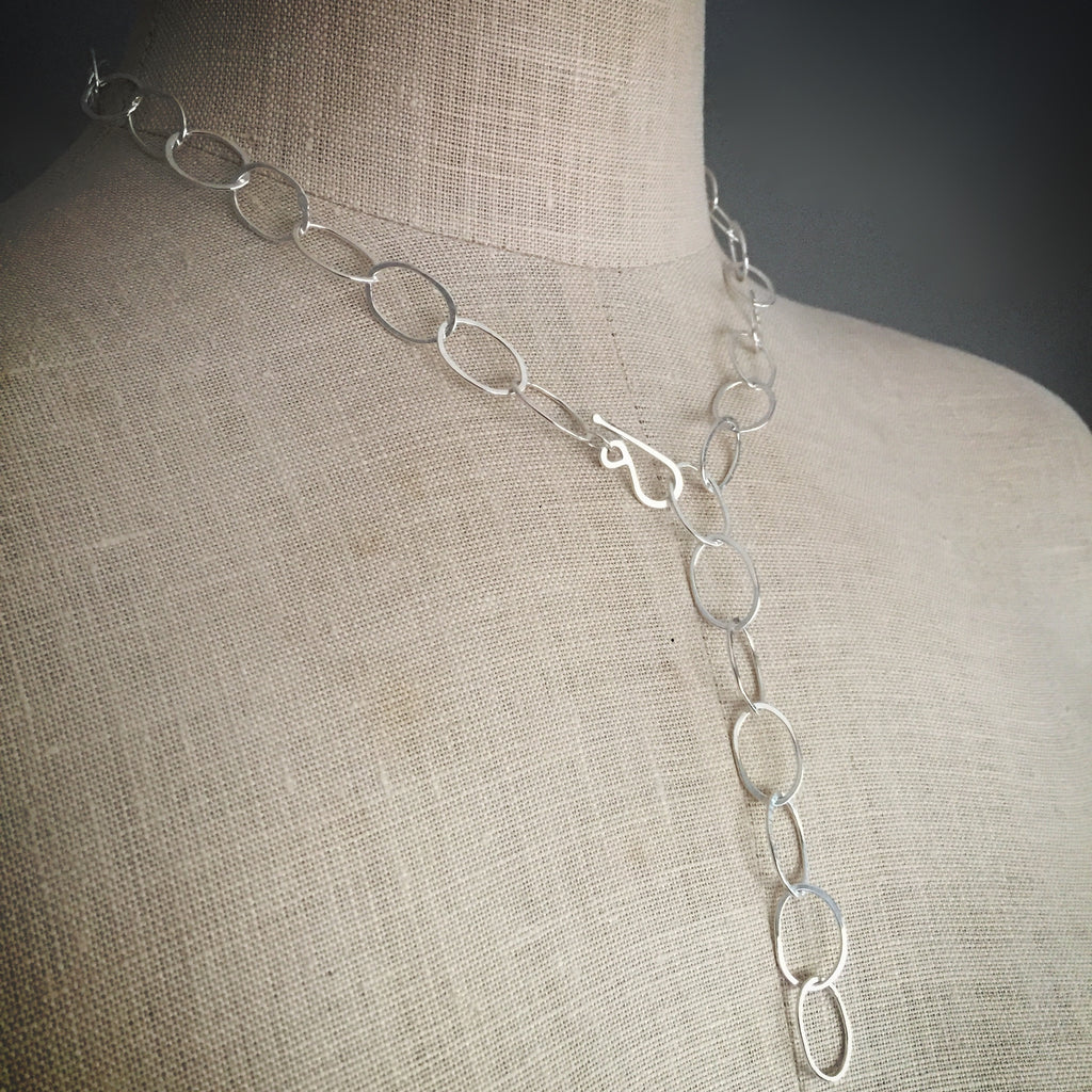 Organic oval handmade chain necklace – Shepherd's Run Jewelry